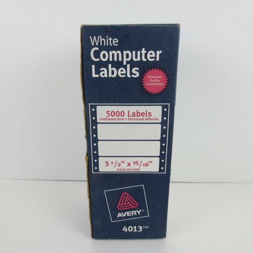 Avery Dot Matrix Labels 3 1/2 x 15/16 4013 Continuous Pin Fed 5,000 ...