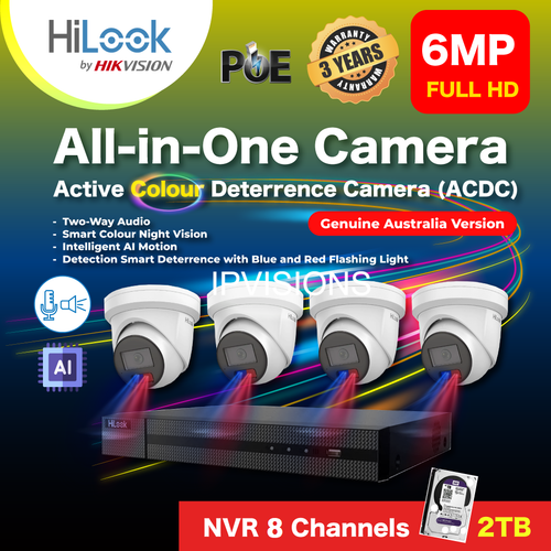 6MP Hilook By Hikvision : 4K NVR 8 Channels+2TB HDD+4 pcs. IP Camera ...