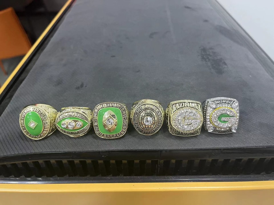 6 Ring Set 1961 1965 1966 1967 1996 2010 Green Bay Packers Ring Set ...