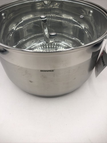 New Bergner Stainless Steel cookware Stock pot Casserole W/ Glass Lid 6 ...