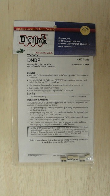 Digitrax DNDP Dummy Plug for Use With Dn135 Series Wiring Harness 5 ...