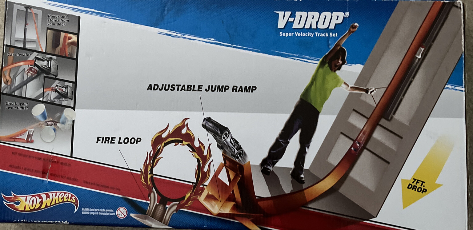 Hot Wheels V-Drop Super Velocity Track Set #P2847 2008 Mattel SEALED | eBay