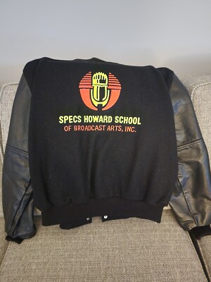 Specs Howard School of Broadcast Arts Leather and Wool Embroidered Coat ...