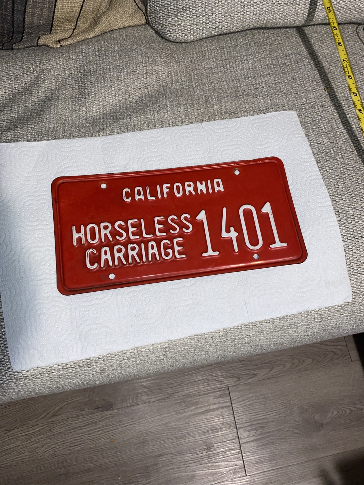 Vintage Collector California Horseless Carriage License Plate Red And ...