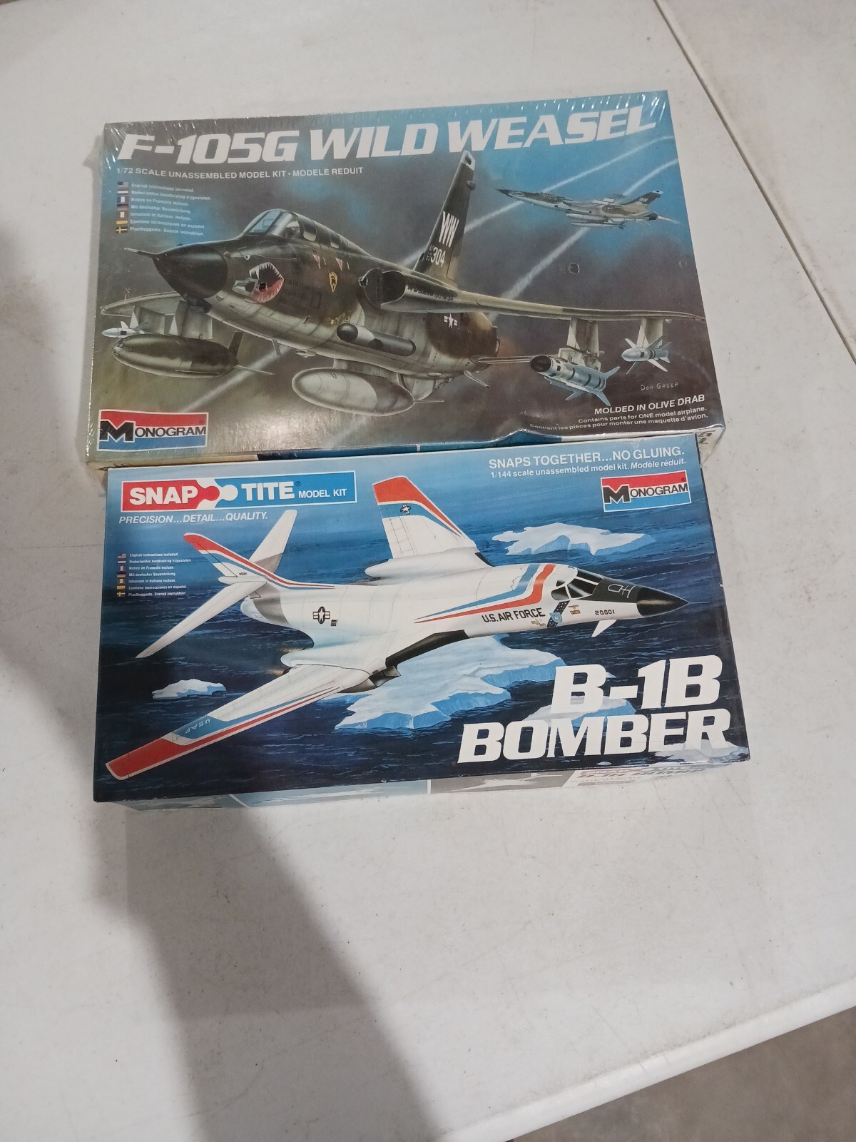 Lot 51 2x Sealed Monogram 1/72 F-105g 5431 Vtg Wildcat 1/144 B-1B Model ...