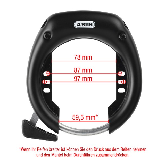 ABUS Rahmenschloss SHIELD XPlus 5755L NR BK OE schwarz | Ausführung für ...