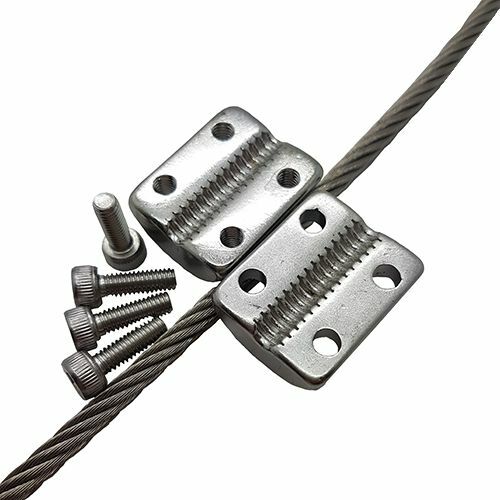 8mm STAINLESS STEEL 316 WIRE ROPE HEAVY DUTY END CLAMP STOPPER 4 CAP ...
