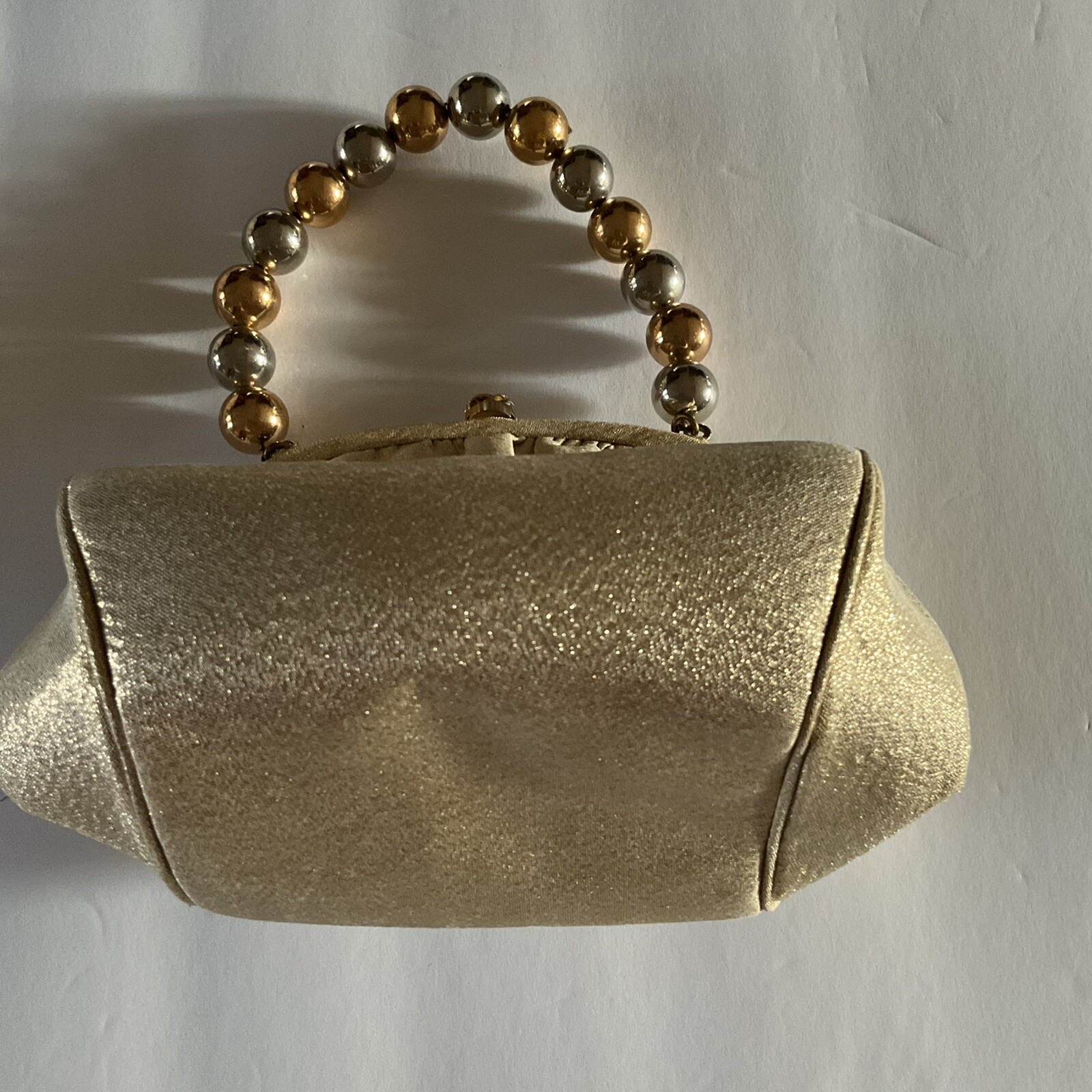 Vintage MORRIS MOSKOWITZ Gold Satin Bag Evening Handb… - Gem