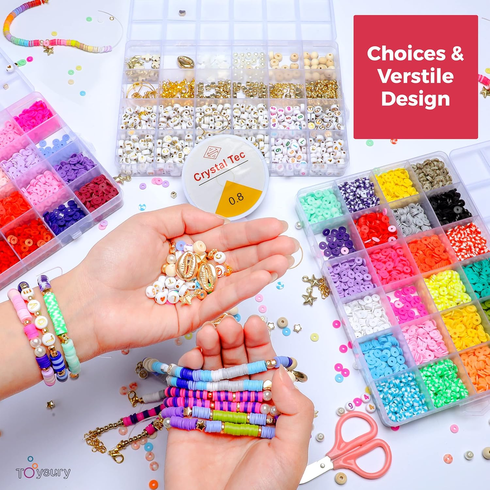 10800 PCS Clay beads Bracelet kit - 48 Color DIY Jewelry Making ...