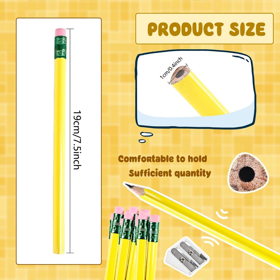 60 Pcs Fat Pencils Bulk Jumbo First Pencil with 6 Pcs Sharpeners for ...