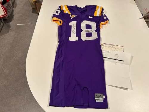 original 2006 JACOB HESTER LSU TIGERS signed, GAME WORN FOOTBALL JERSEY ...