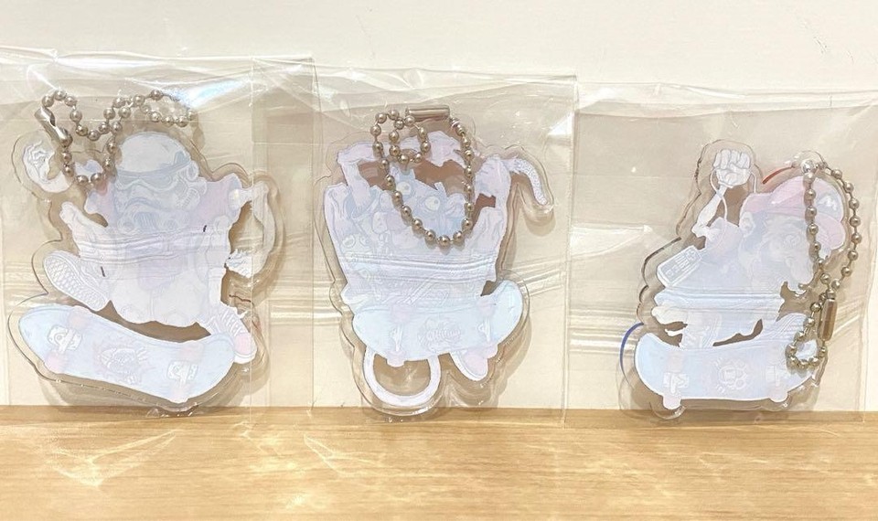 Super Mario Old Man Pink Panther Skateboard Acrylic Keychain | eBay