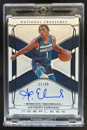 2021-22 National Treasures Anthony Edwards Peerless Signatures Auto #37 ...
