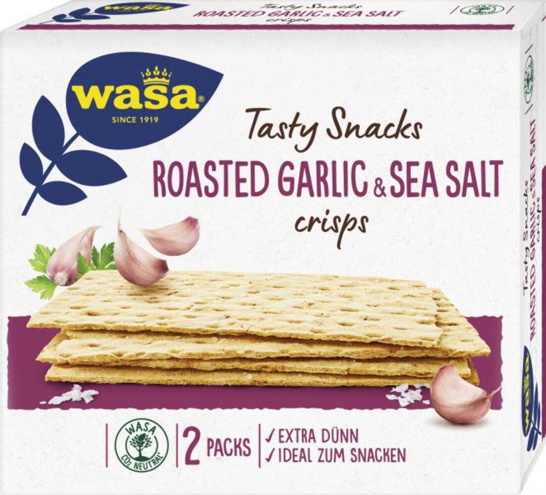 Wasa Crackers | Wasa Crispbread Roasted Garlic & Sea Salt | 6,7 Oz ...