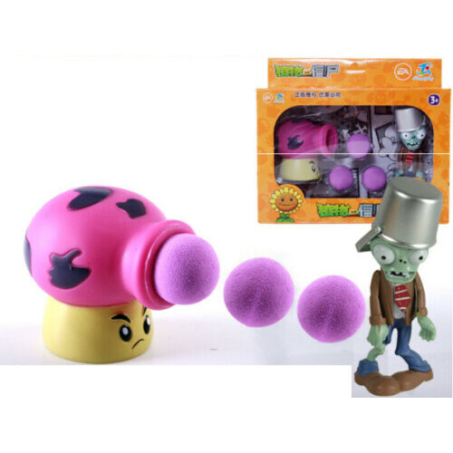 Action Figures Plants Vs. Zombies Kits Peashooter Bucket Zombie Kid ...