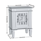 Luxury Silver Side Table Clock Mirrored Coffee Table Glass Top Living ...