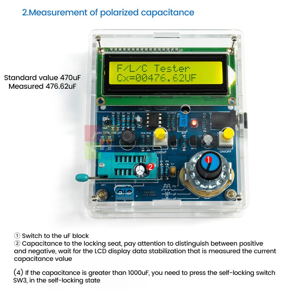 DIY High Precision LCD Digital Inductance Capacitance Meter Frequency ...