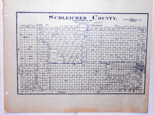 Old Schleicher County Texas Land Office Owner Map Eldorado YFZ Ranch ...