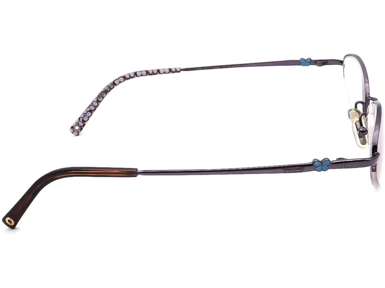 Coach Women's Eyeglasses Sherri 122 Slate Half Rim Metal Frame 49[]17 ...