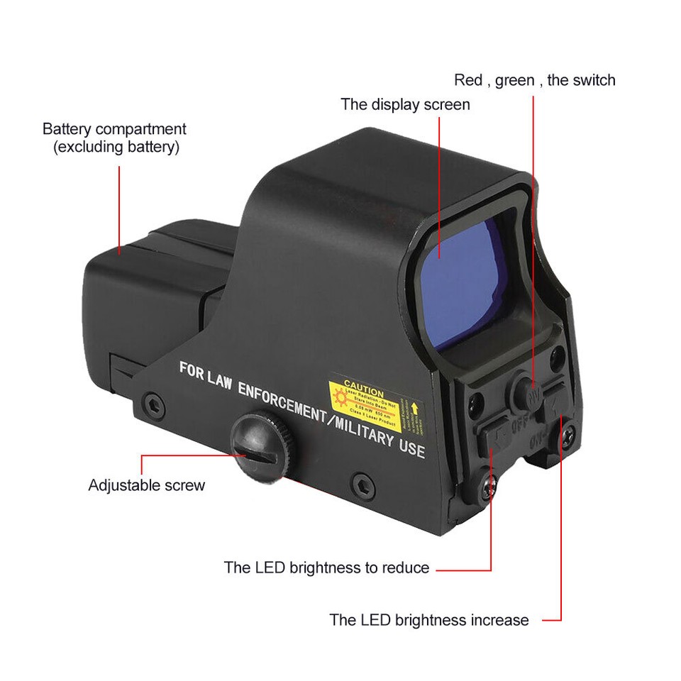 Red Green Dot Reflex Sight Scope Tactical Holographic Optic 20mm Rail ...