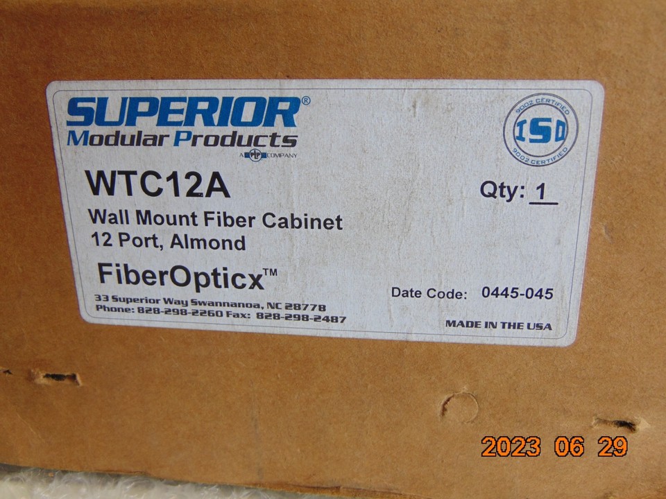 SUPERIOR WTC-12A WALL MOUNT FIBER CABINET 12-PORT ALMOND | eBay