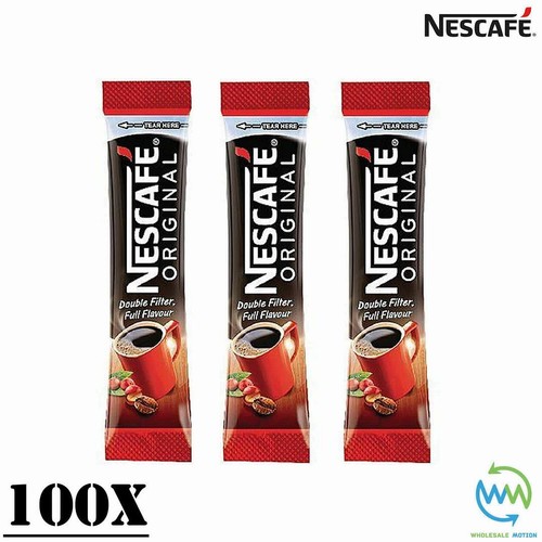 100 x NESCAFE Original Individual COFFEE Sachets CUP Instant Sticks ...