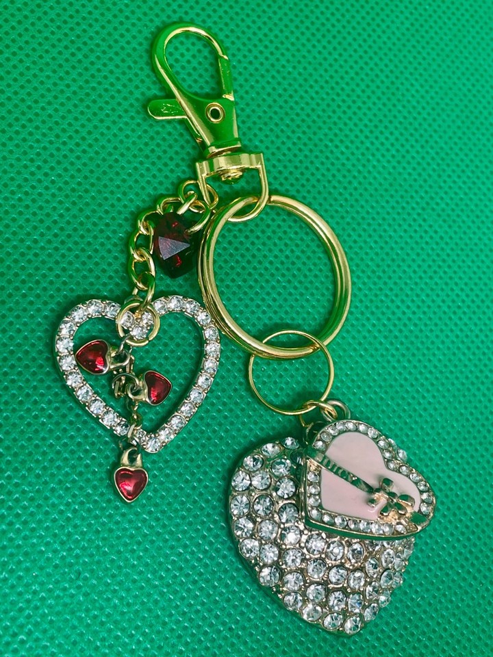 Juicy Couture Y2K Rhinestone Dangle Bag Purse Key Chain Charm Bling ...