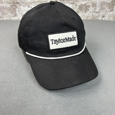 TaylorMade Hat Cap Snap Back One Size Black White Golf Patch Mens Logo ...