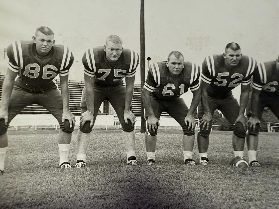 Vintage 1950s Football Team Photo Linemen Group Shot Original B/W ...