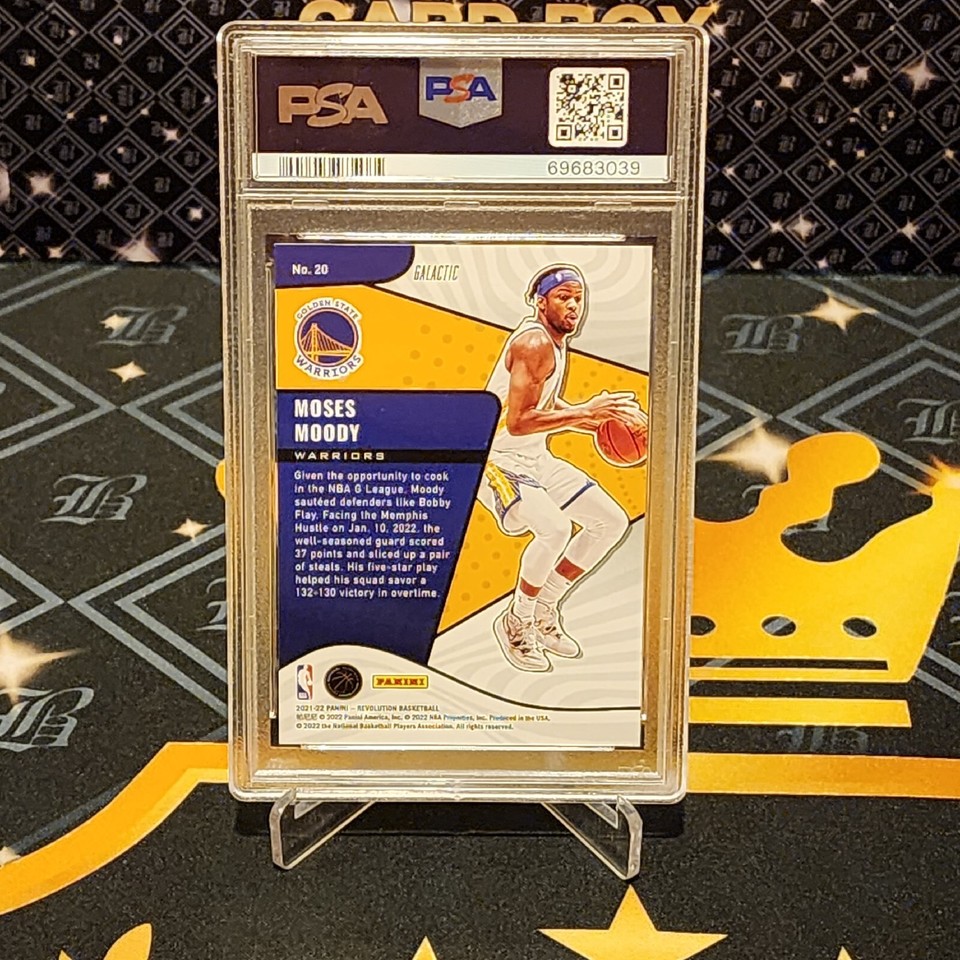 2021-22 Panini Revolution Moses Moody Rookie Revolution Galactic Psa 10 ...