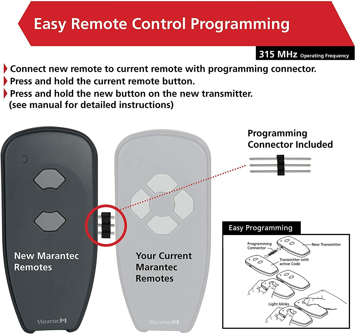 Marantec 122436 382 Transmitter, 2 Button - Garage Door Opener Remote ...