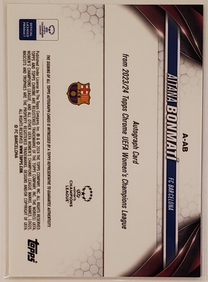 Aitana Bonmati 2023-24 Topps Chrome UEFA Women's Rose Gold Auto Mojo ...
