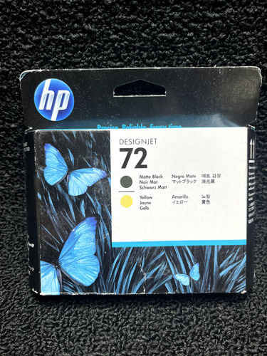 Genuine HP 72 Matte Black & Yellow Printhead C9384A Date: 2011 | eBay