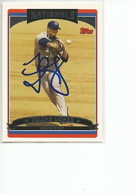 FELIPE LOPEZ Autographed Signed 2006 Topps Update card Washington ...