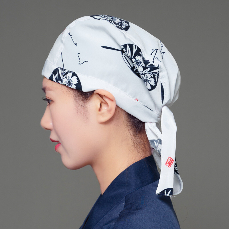 Chef Hat Working Cap Hood Japanese Cuisine Restaurant Waiter Turban Men ...