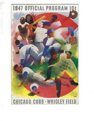 1947 8/9 baseball program Cincinnati Reds Chicago Cubs Clyde McCullough ...