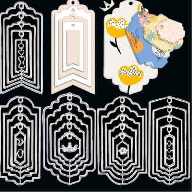 Metal Cutting Dies 5 Sets 36 Pcs Bookmark or Tag Dies | eBay