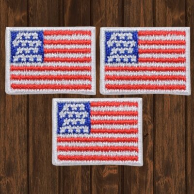 Mini American Flag Embroidered Patch — 3-Pack — Iron On | eBay