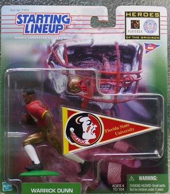 1999 Starting Lineup WARRICK DUNN Heroes of the Gridiron FSU Action ...