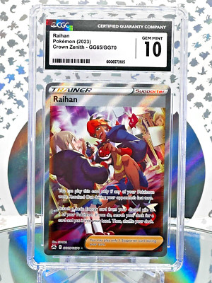 CGC 10 Raihan GG65/GG70 Crown Zenith Full Art Pokemon Trainer Card | eBay