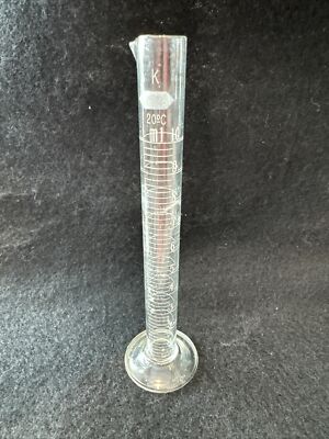 Vintage Lab Glass Measuring Test Tube Spout Foot Cylinder K 20 Degree C ...