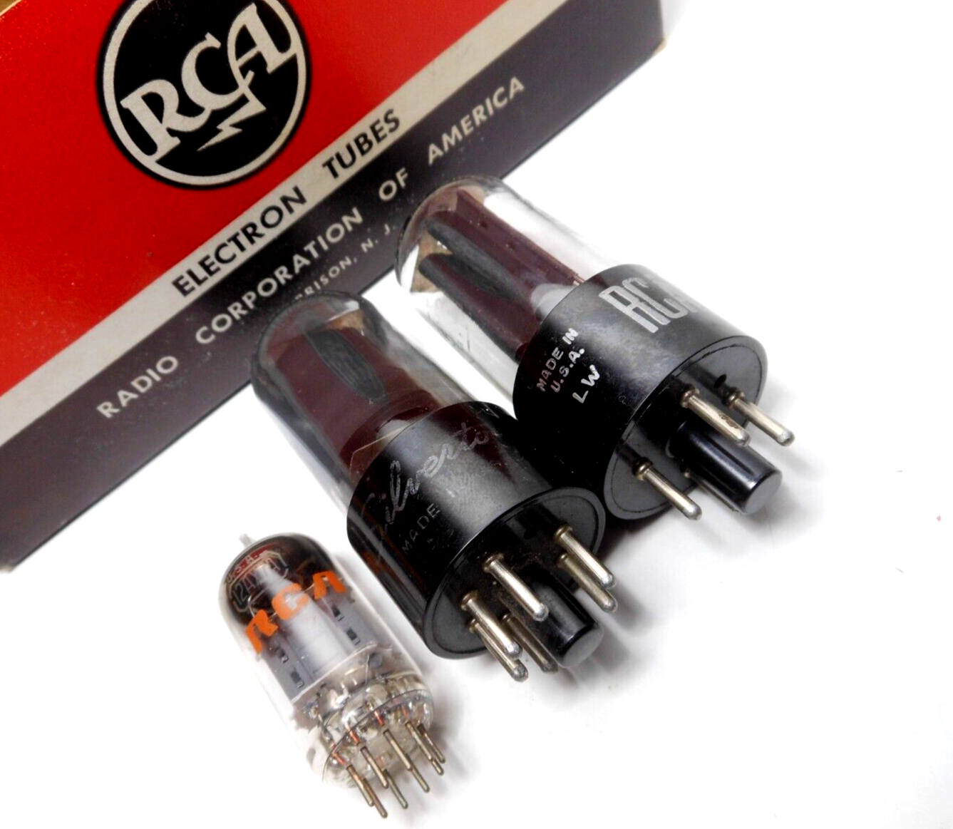 RCA 1960s' Fender Champ 5F1 Tweed Amp Tubes Set 6V6GT 5Y3GT 12AX7A USED ...