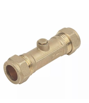 2 X Brass Double Check Valves - 15mm Compression None Return Valve ...