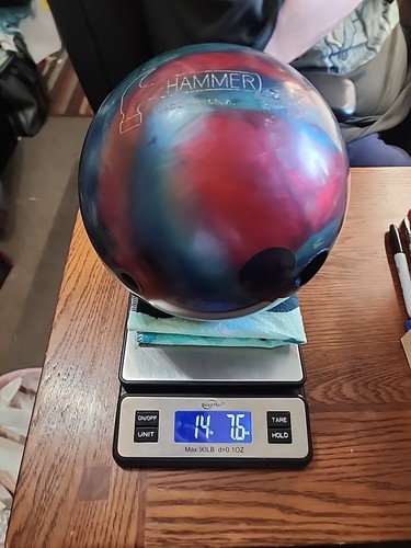 Hammer Arson Low Flare Bowling Ball Red Blue Pearl 15lb Balance Hole ...