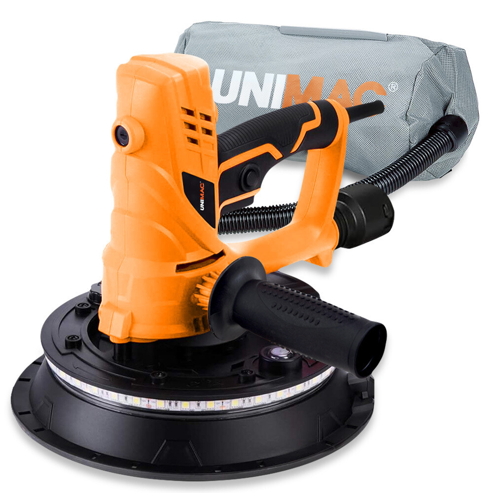 UNIMAC 180mm 850W Handheld Drywall Sander Electric Plaster Wall Vacuum ...