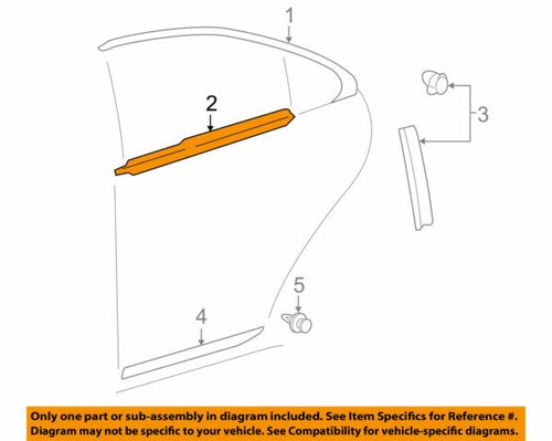 75740-33120 Toyota Moulding assy, rear door belt, lh 7574033120, New ...