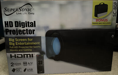 SUPERSONIC SC-80P HD DIGITAL PROJECTOR HDMI NEW IN BOX | eBay