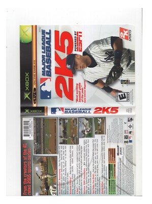 MLB 2K5 Original Xbox ARTWORK ONLY NO TRACKING Authentic | eBay