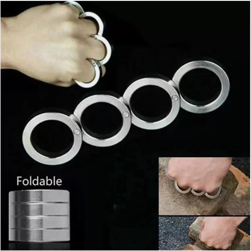 4PCS Stainless Steel Outdoor Rotatable Folding Ring Clasp Ring Fit Men ...