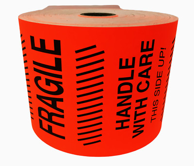 4x6 Fragile \ This Side Up Labels Red Shipping Pallet Adhesive Stickers ...